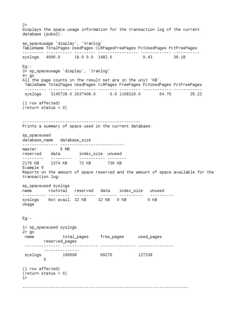Sybase Commands | PDF | Information Retrieval | Data