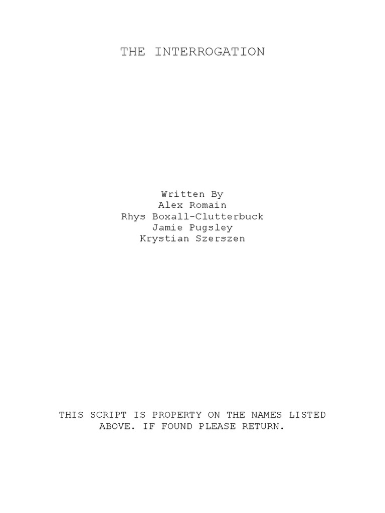 The Interrogation Script | PDF