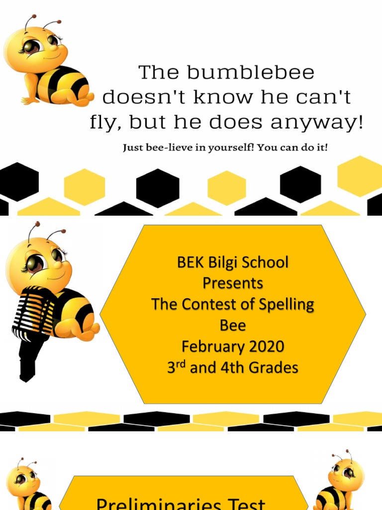 Spelling Bee Invitation for Grades 3-4 | PDF