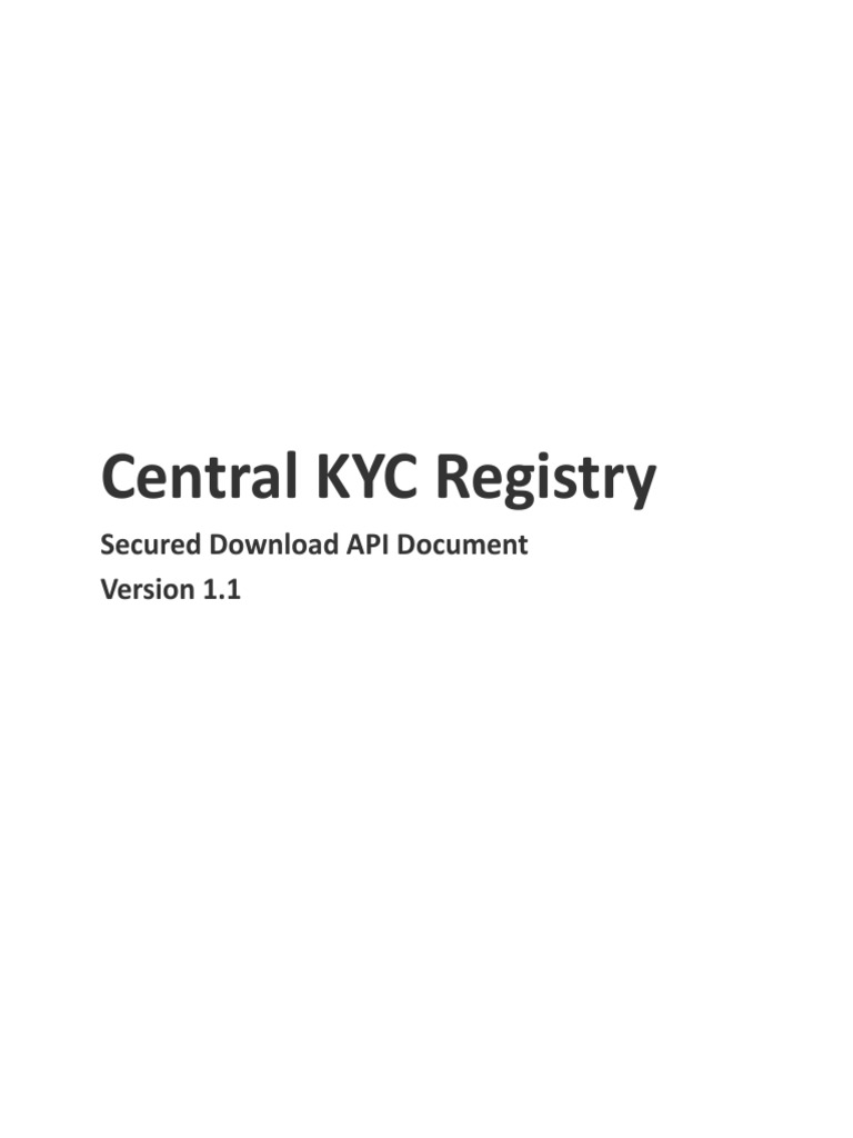 CKYC - Secured - Download - API - Ver1.1 Wef 03jan2020 | PDF | Key (Cryptography) | Public Key ...