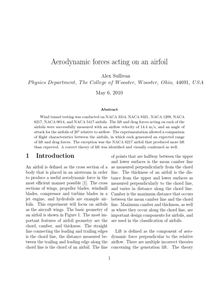 Airfoil Dynamics | PDF | Lift (Force) | Airfoil