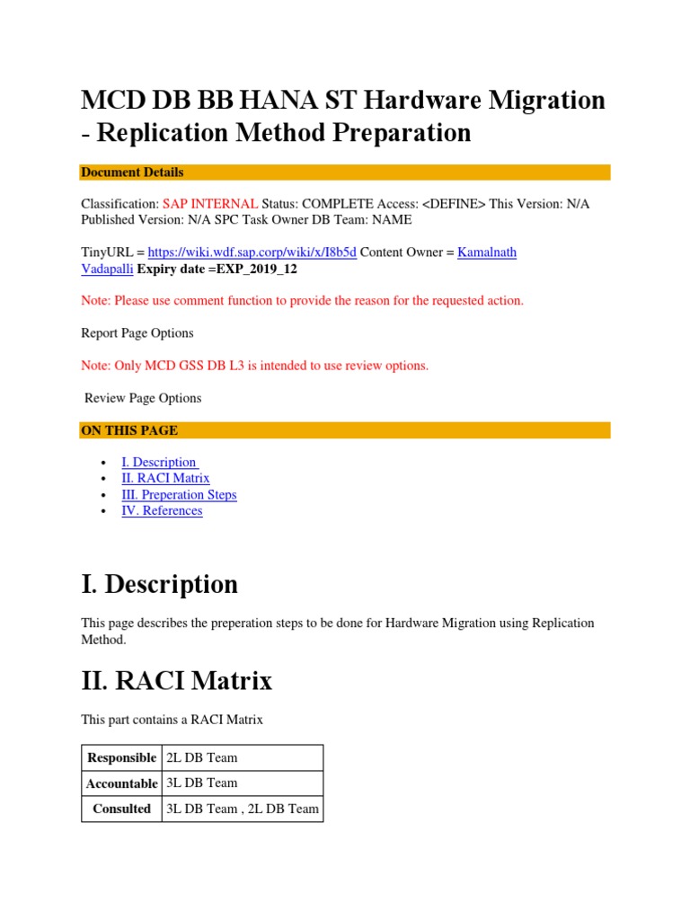 Hardware - Migration - Replication+Method+Preparation | PDF | Replication (Computing ...