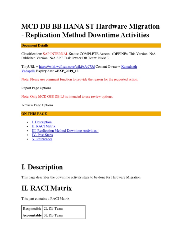 Hardware - Migration - Replication+Method+Downtime+Activities | PDF | Replication (Computing ...
