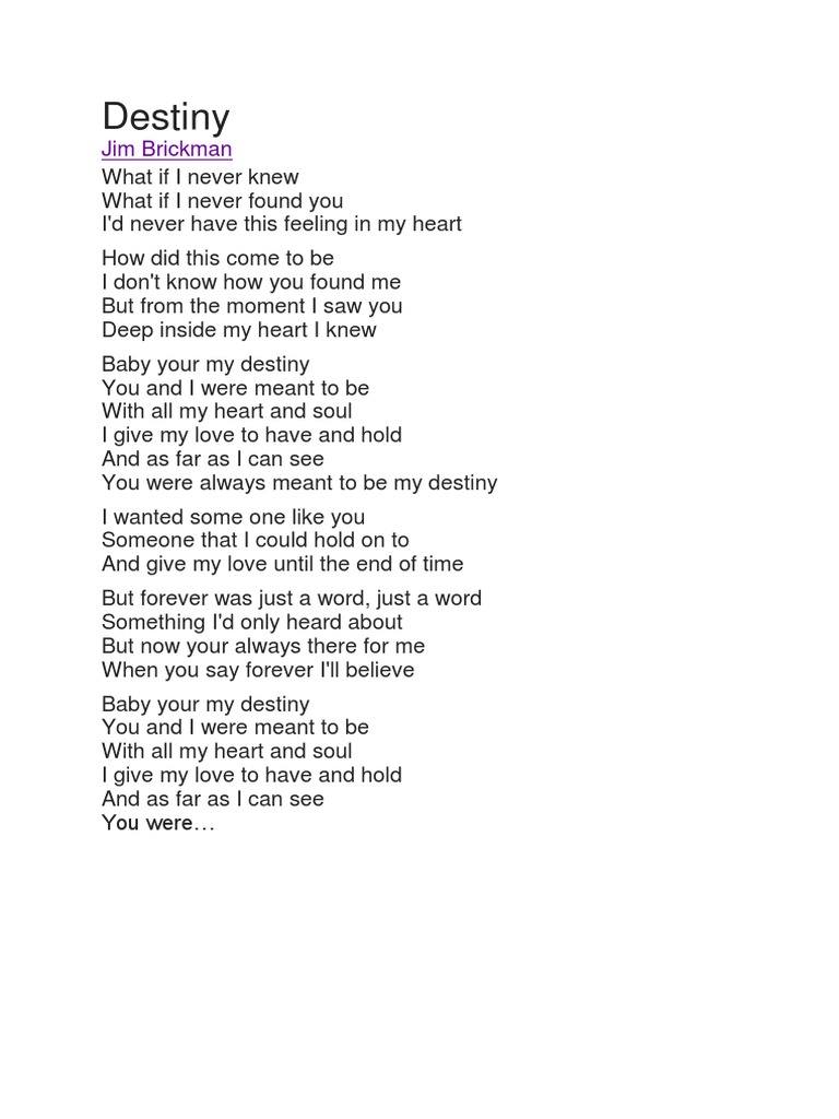 Meant to Be: A Love Destiny | PDF | Poetry