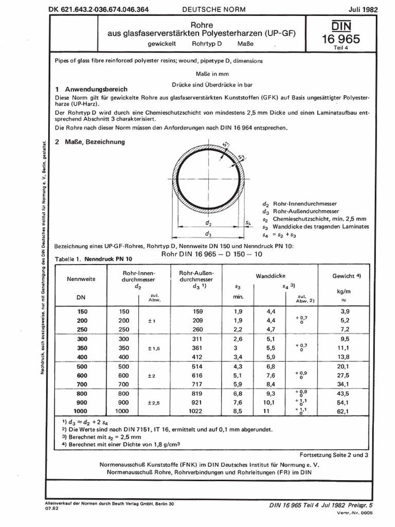 Din 16965-4 - 1982-07 | PDF