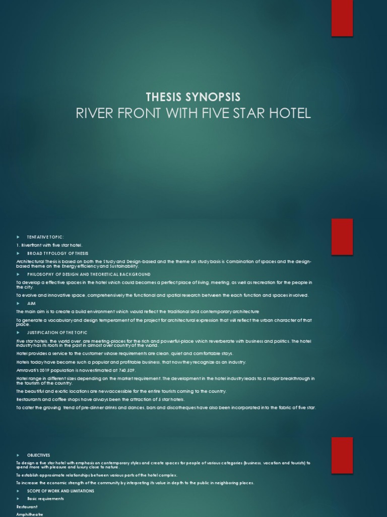 Five Star Hotel Design Thesis Overview | PDF | Hotel | Tourism