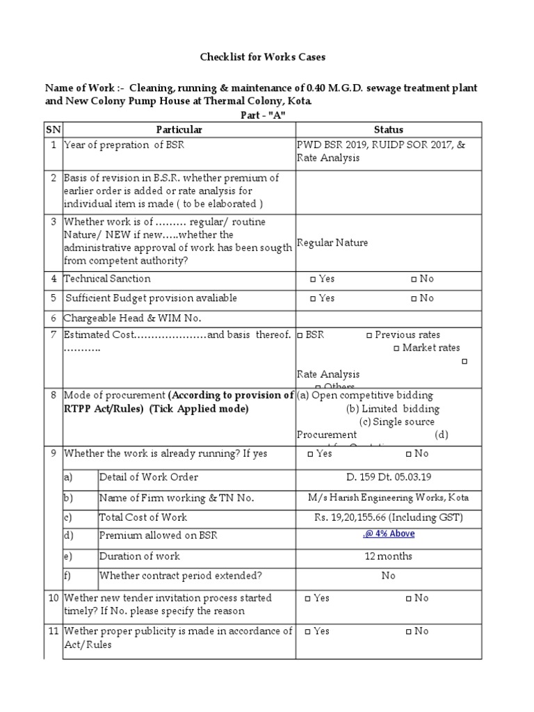 Works Case Checklist for Contractors | PDF | Guarantee | Private Law
