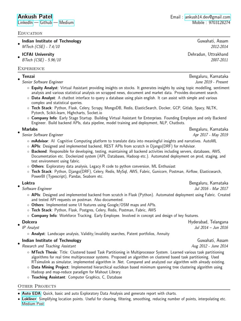 Ankush IITG Resume MLE | Download Free PDF | Application Programming ...