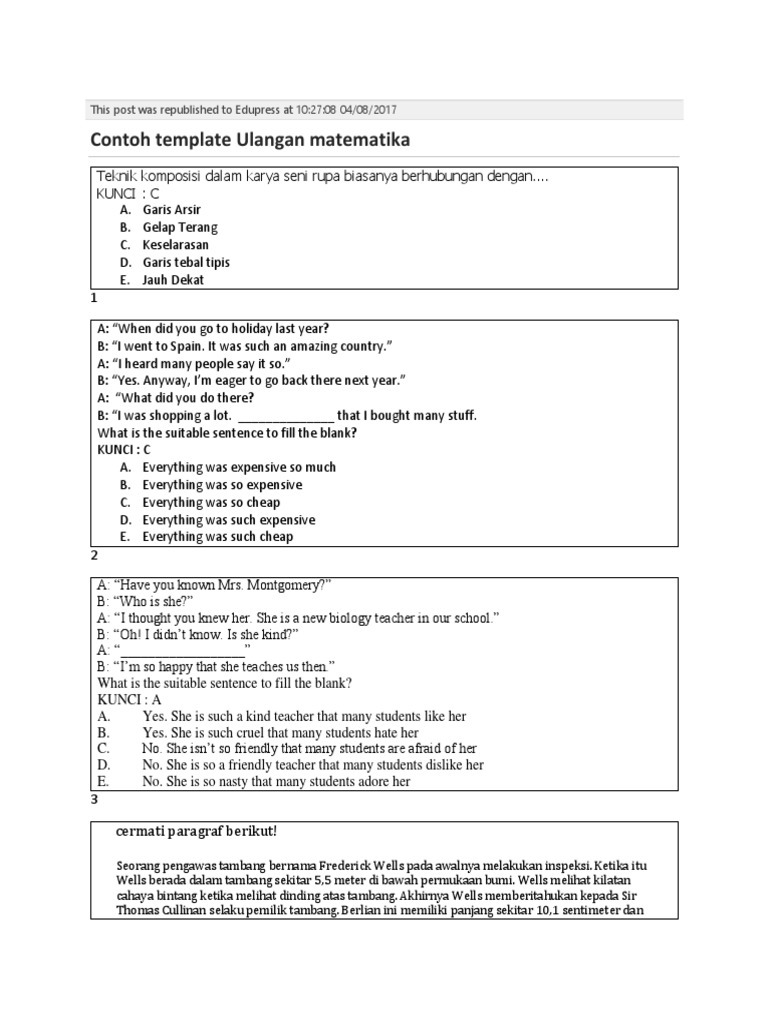 Contoh Soal Word | PDF