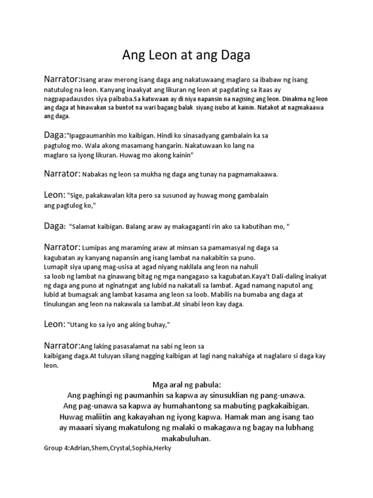 Ang Leon at Ang Daga | PDF