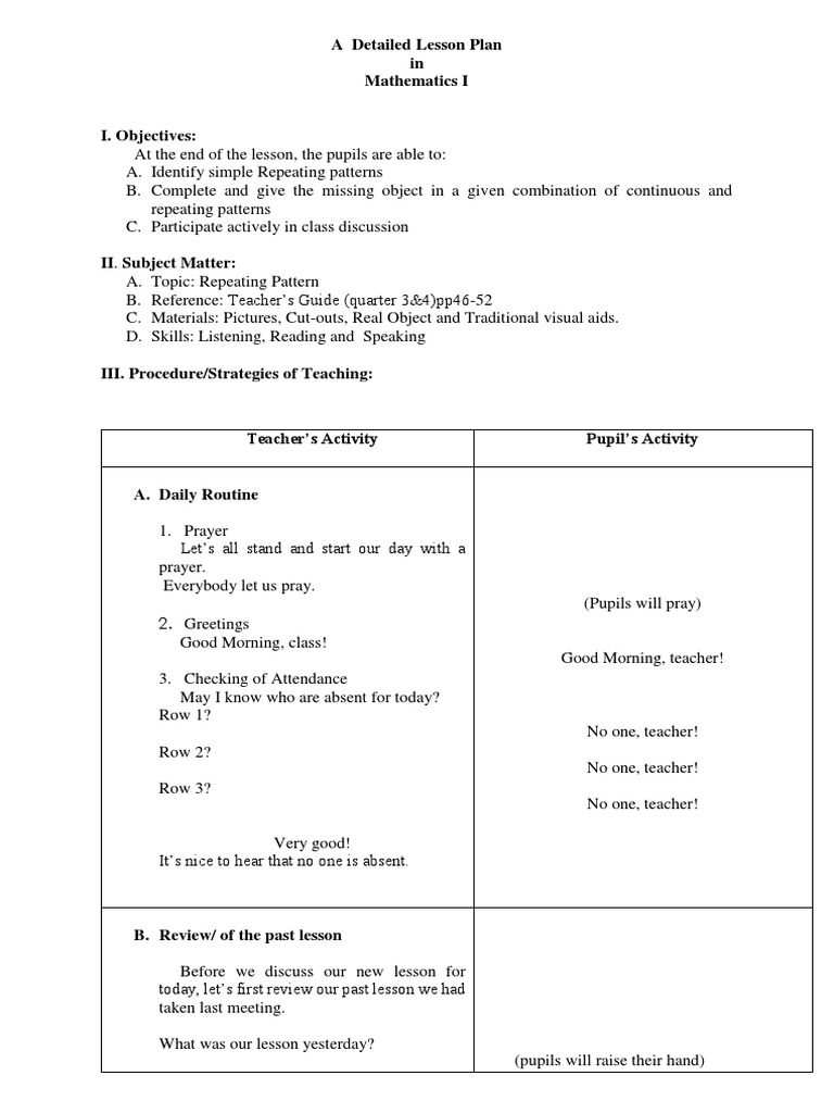 A - Detailed - Lesson - Plan - Repaired - Repaired (1) (Repaired) | PDF ...