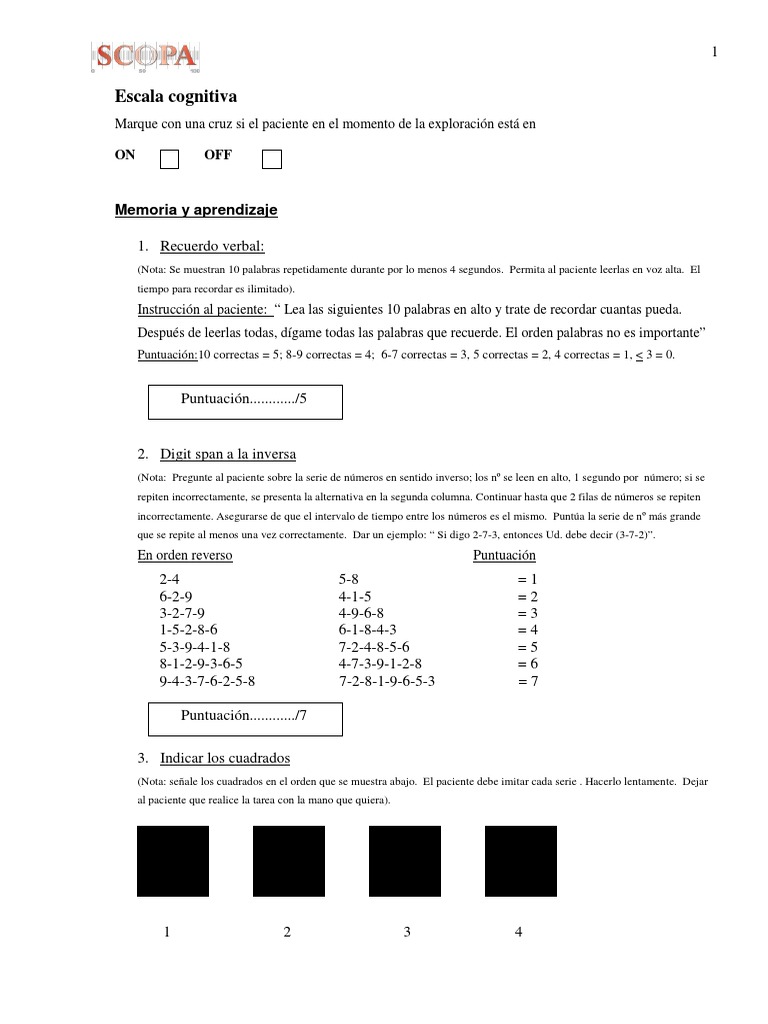 Escala SCOPA-COG para Parkinson | PDF | Cognición
