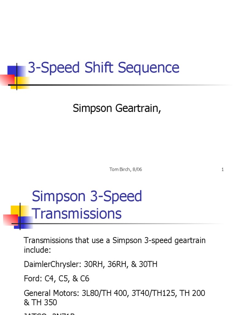 Simpson 3-Speed Transmission Overview | PDF | Clutch | Transmission ...