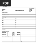 CAPA Form | PDF