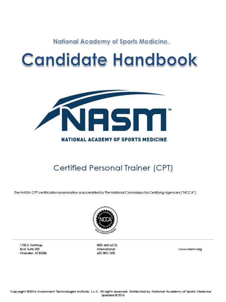 Nasm Candidate Handbook PDF | Download Free PDF | Personal Trainer ...