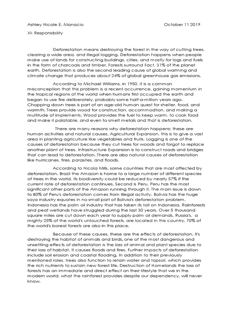 Tedx Script | PDF | Deforestation | Rainforest