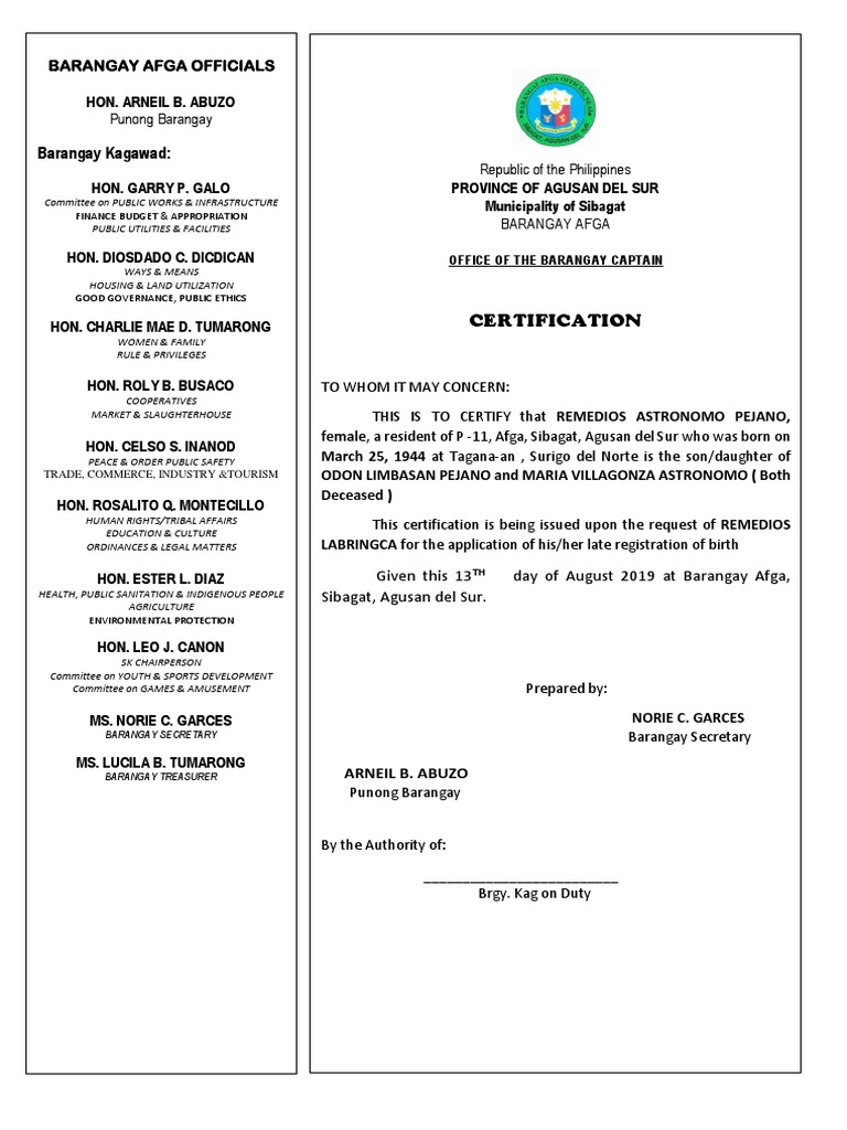 LATE REGISTRATION 1 For Senior Citizen | PDF | Economies | Government