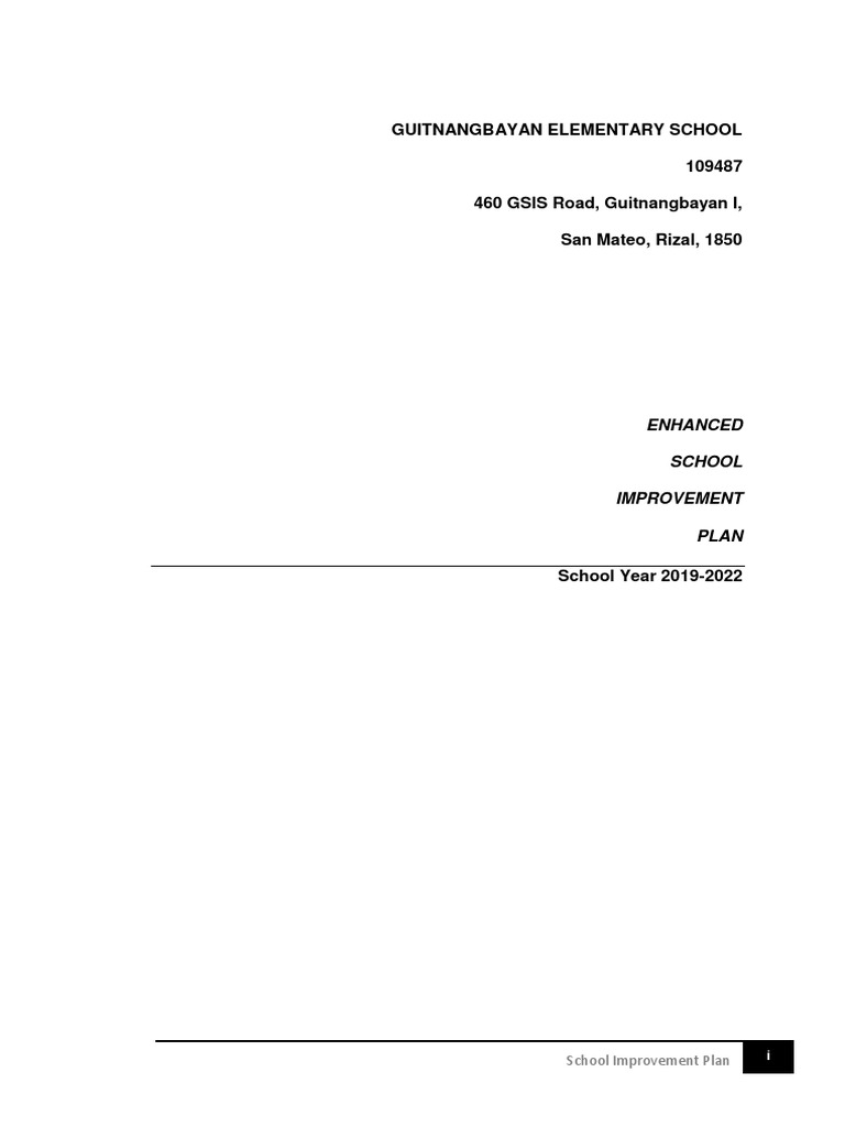 Sip Template Only | PDF | Teachers | Learning