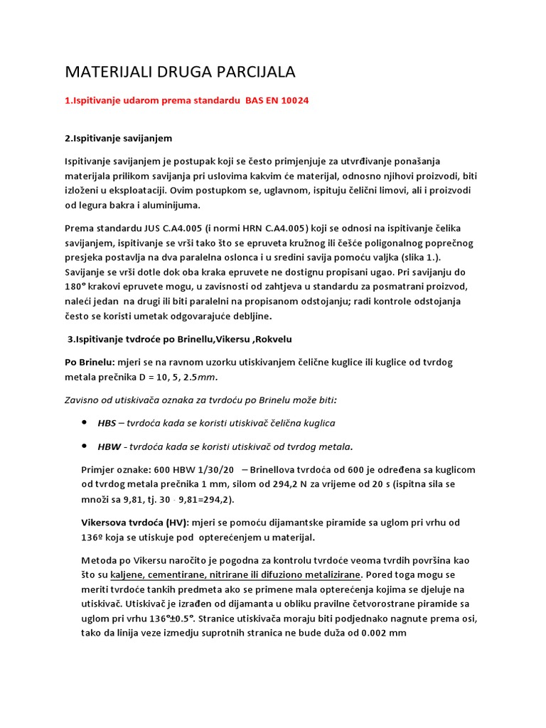 MATERIJALI Druga Parcijala 1 | PDF