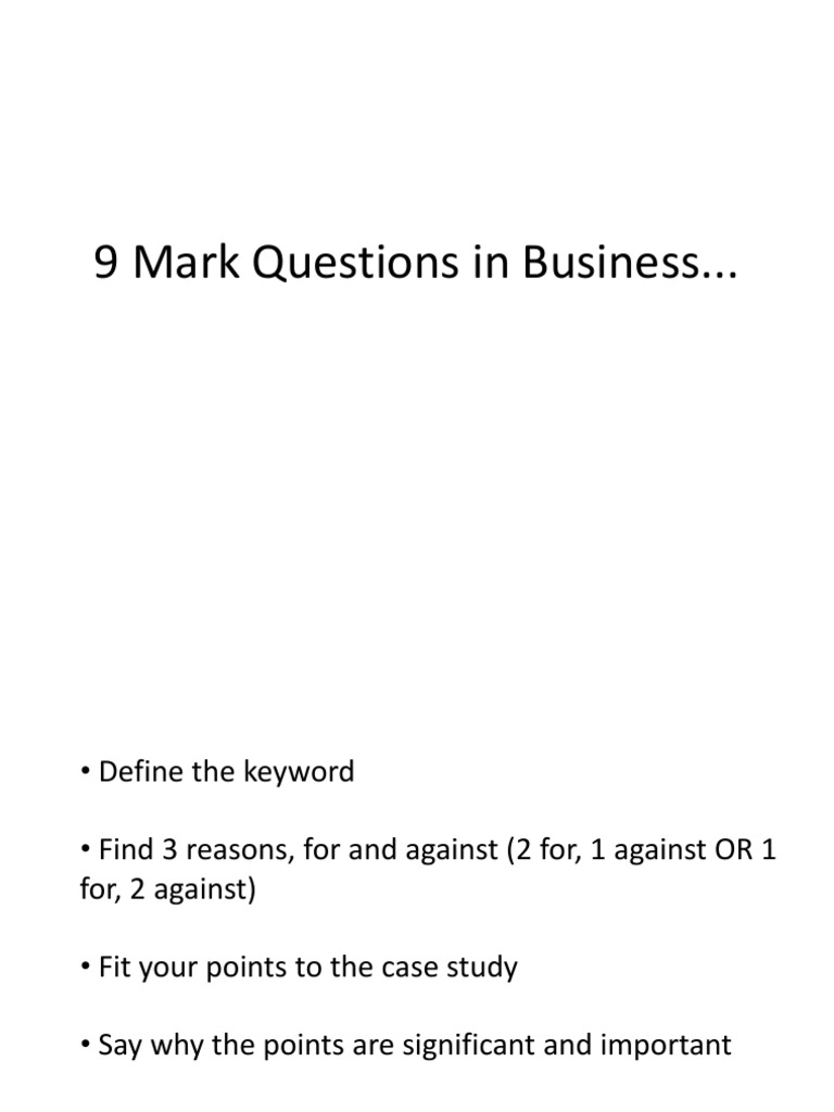 9 Mark Questions in Business | PDF