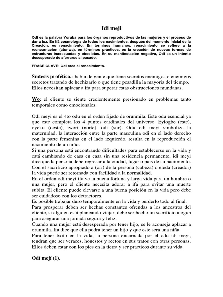 Idi Meji | PDF | Religión étnica | Santeria