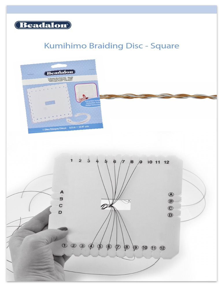 Kumihimo Braiding Disc Instructions SQUARE | PDF | Braid | Wire