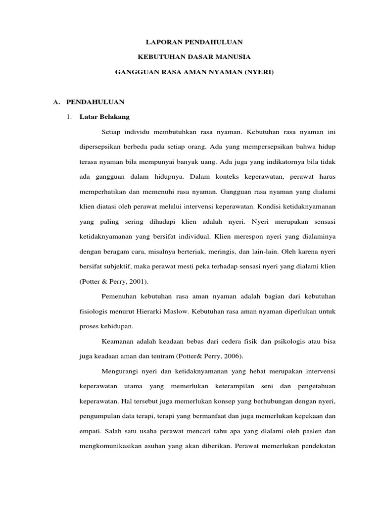 LP KDM Gangguan Rasa Aman Nyaman (Nyeri) | PDF