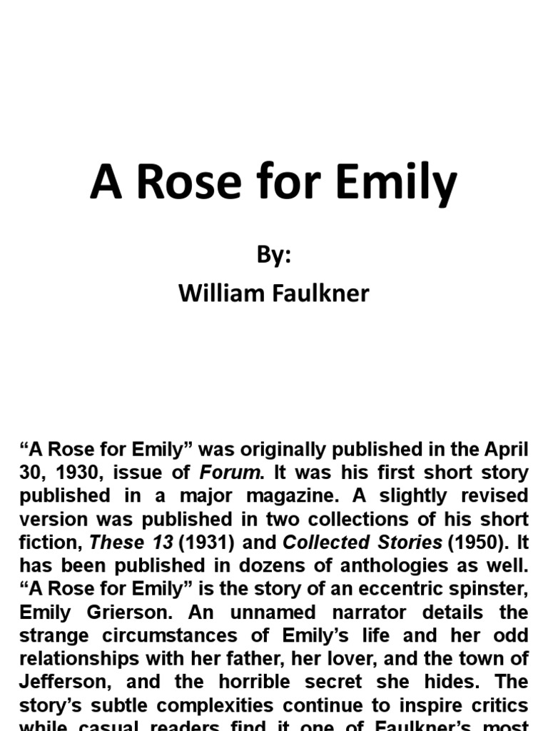 A Rose For Emily | PDF | Anger