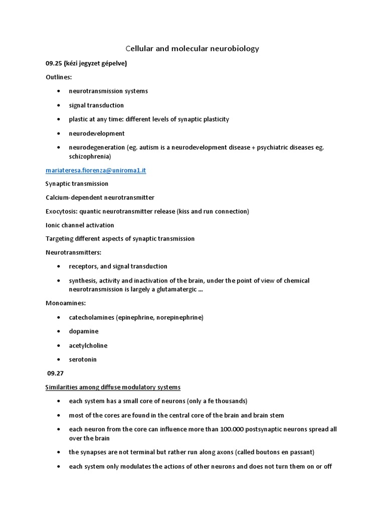 Cellular and Molecular Neurobiology | PDF | Rna | Neurotransmitter