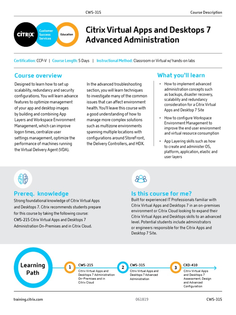 CWS 315 | PDF | Citrix Systems | Cloud Computing