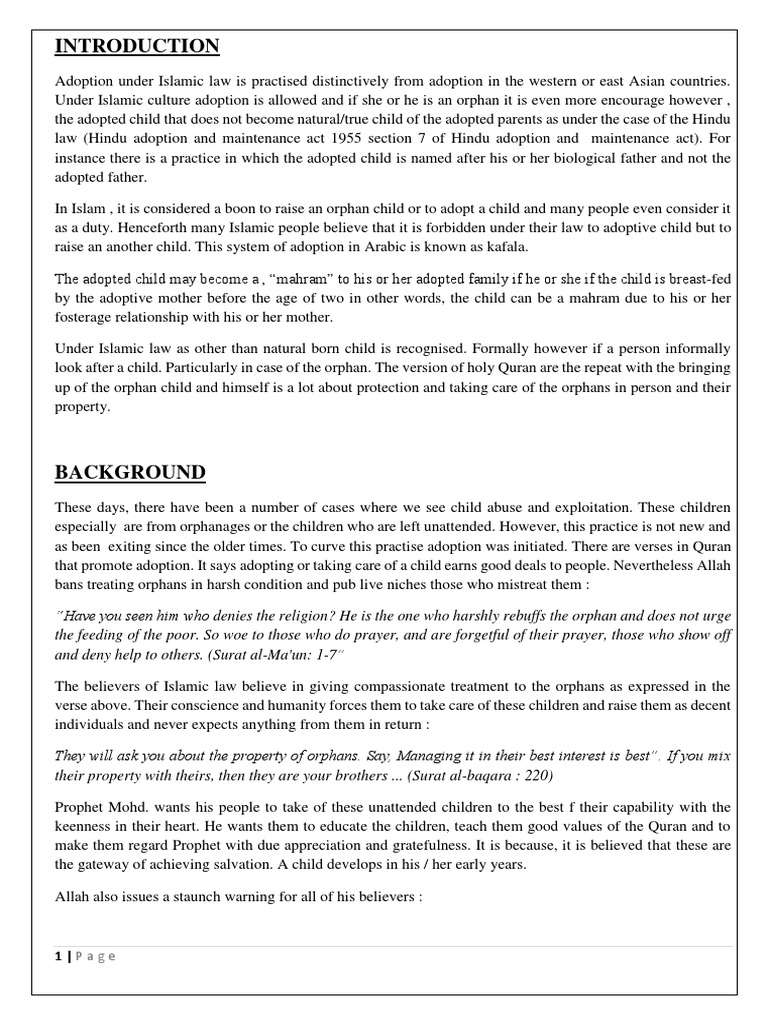 Kafala System: Adoption in Islam | PDF | United Arab Emirates | Adoption