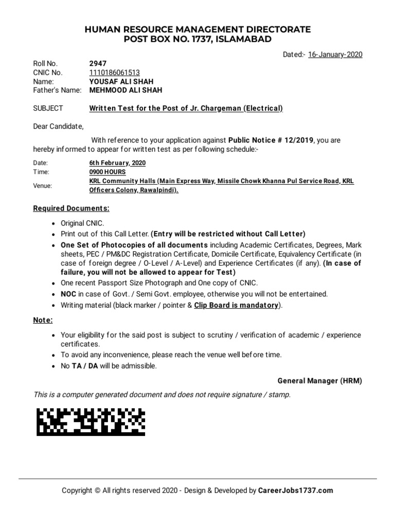 Print Your Call Letter 1737 PDF | PDF