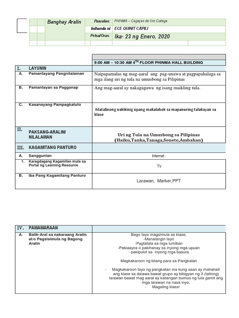 Banghay Deped | PDF