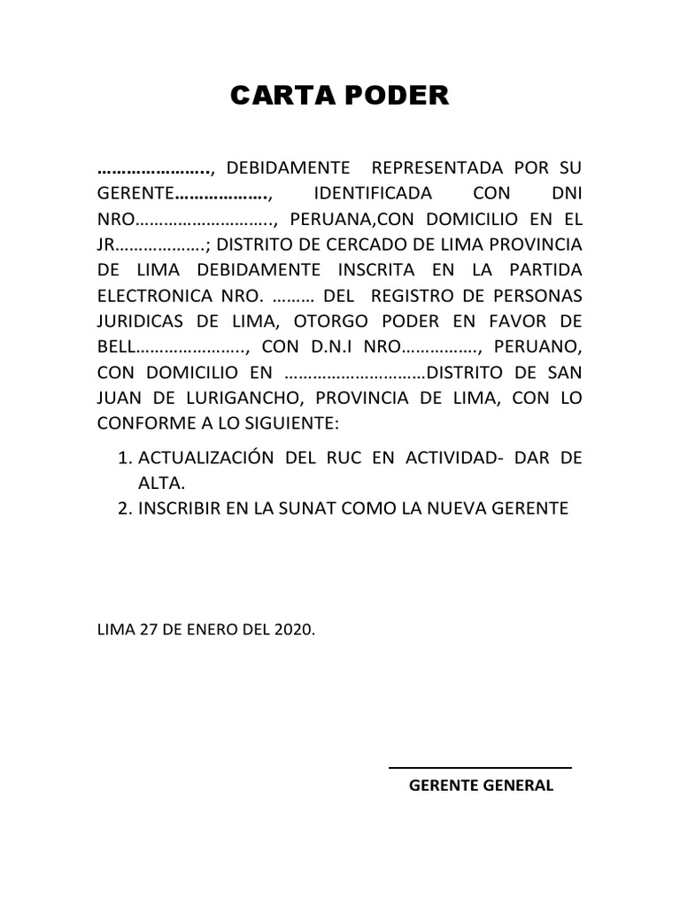 Carta Poder Modelo | PDF