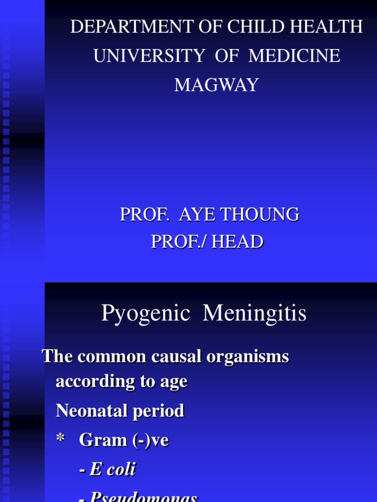 Pyogenic Meningitis | PDF | Meningitis | Nervous System