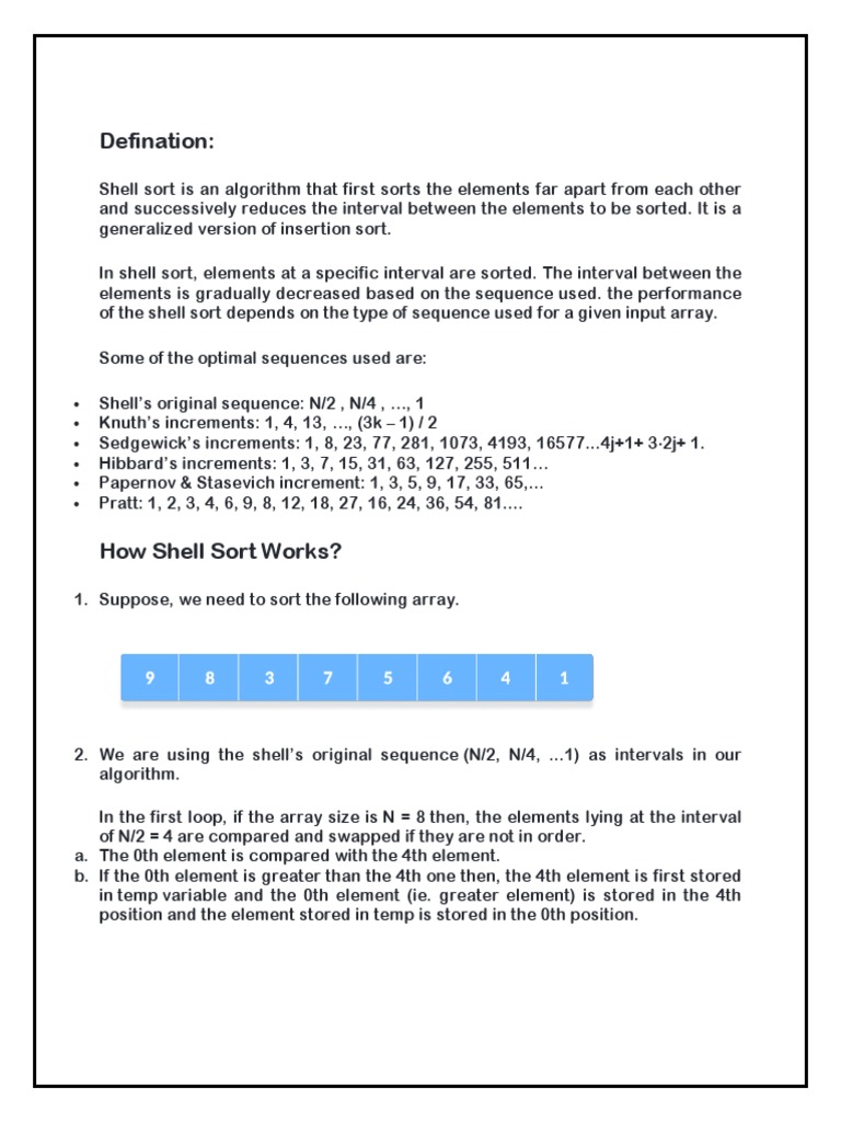 Shell Sort | PDF | Mathematical Logic | Discrete Mathematics