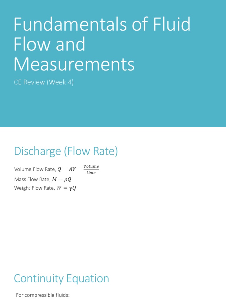Fundamentals of Fluid Flow and Measurements | PDF | Fluid Dynamics ...