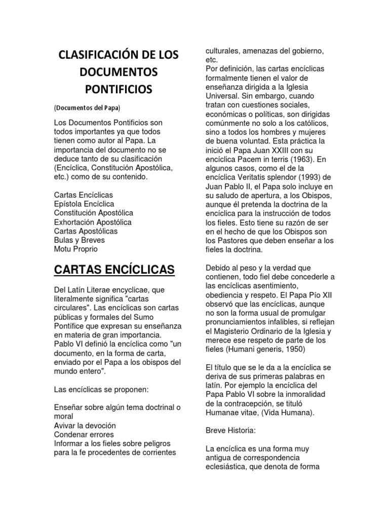 Guía de Documentos Pontificios | PDF | Papa | Sello (emblema)