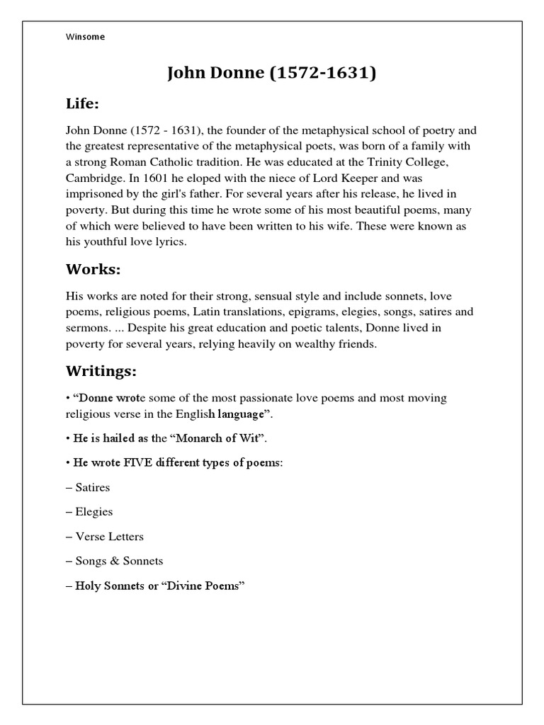 John Donne | PDF | Poetry