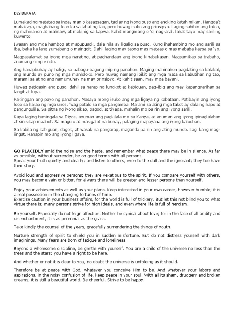 DESIDERATA | PDF