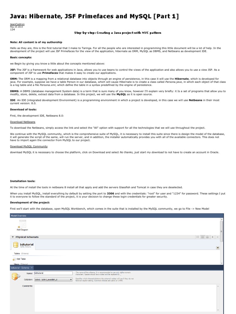 Java Hibernate, JSF Primefaces and MySQL (Part 1) | PDF | Net Beans ... Java Hibernate, JSF Primefaces and MySQL (Part 1) | PDF | Net Beans ...