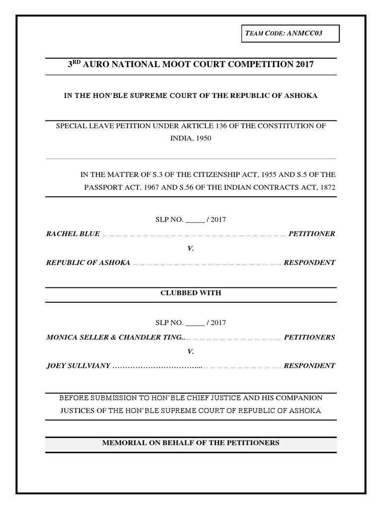 Special Leave Petition Format Guide | PDF | Standing (Law) | Surrogacy
