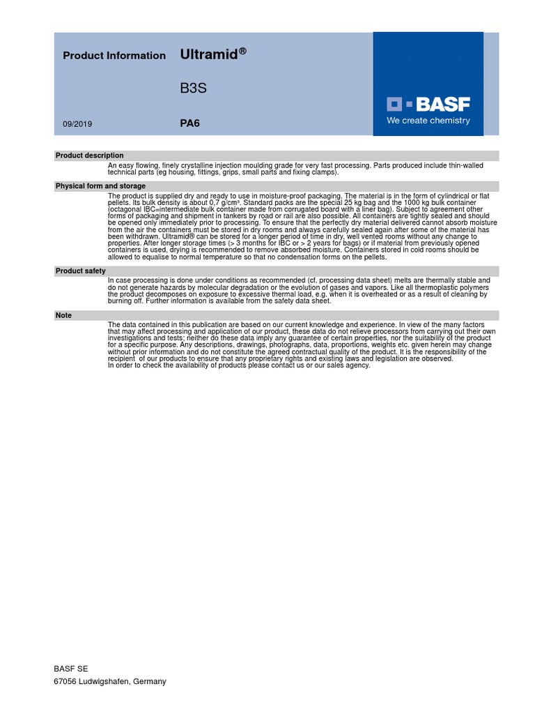 Ultramid® B3S en SI | PDF | Strength Of Materials | Young's Modulus