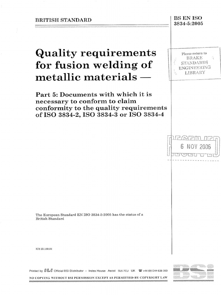 En Iso 3834-5 - 2005 PDF | PDF