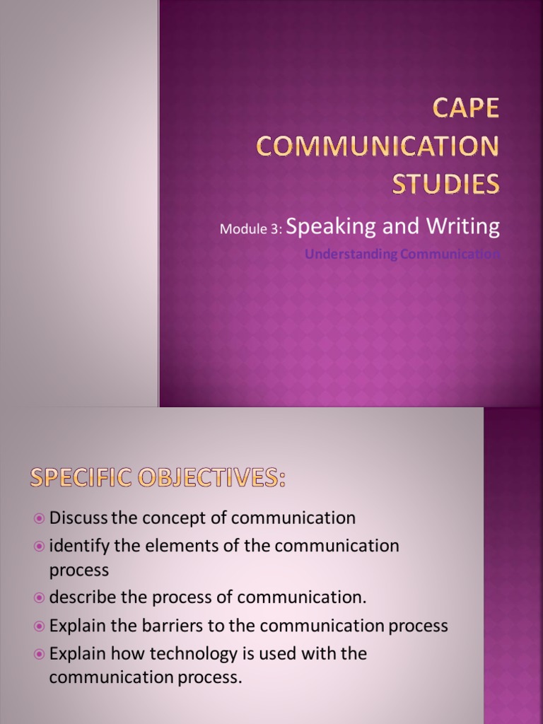 Cape Communication Studies-Wk 1-2 PDF | PDF | Nonverbal Communication ...