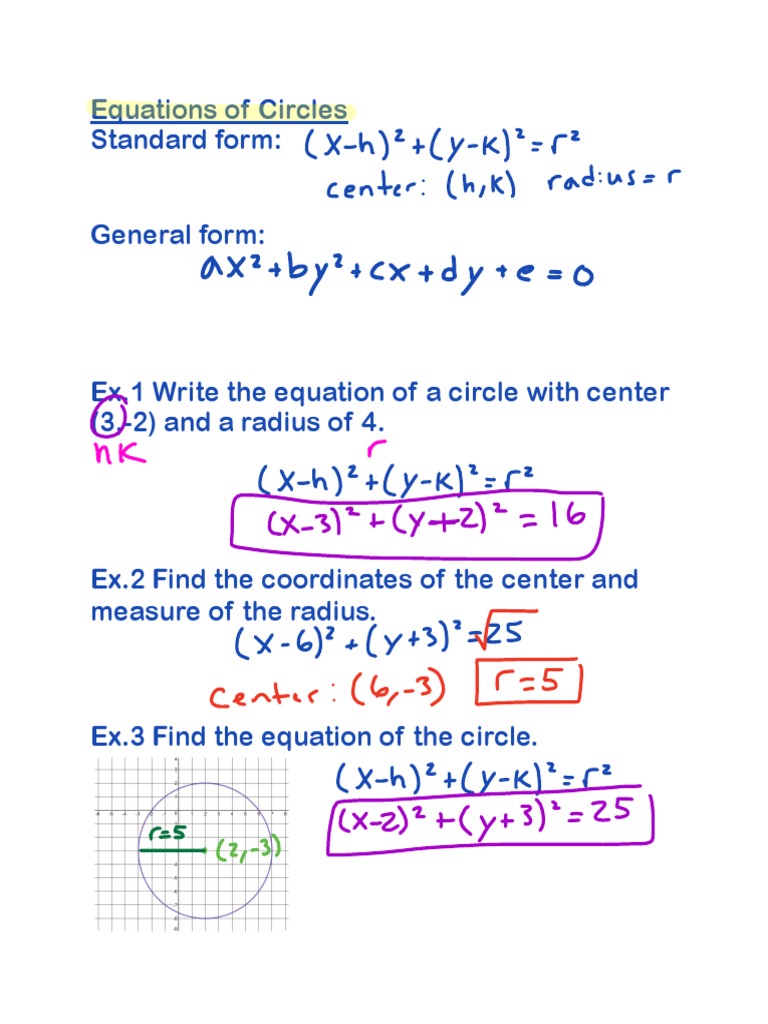 Precalculus Unit 5 Conics Notes | PDF | Equations | Ellipse