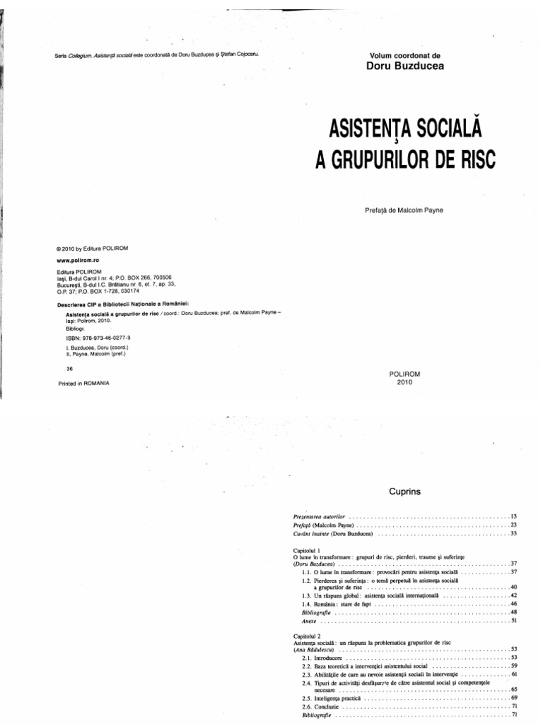 Asistenta Sociala A Grupurilor de Risc 2010 PDF | PDF