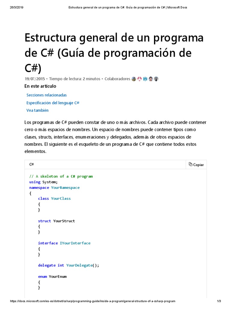 Estructura General de Un Programa de C#_ Guía de Programación de C# ...
