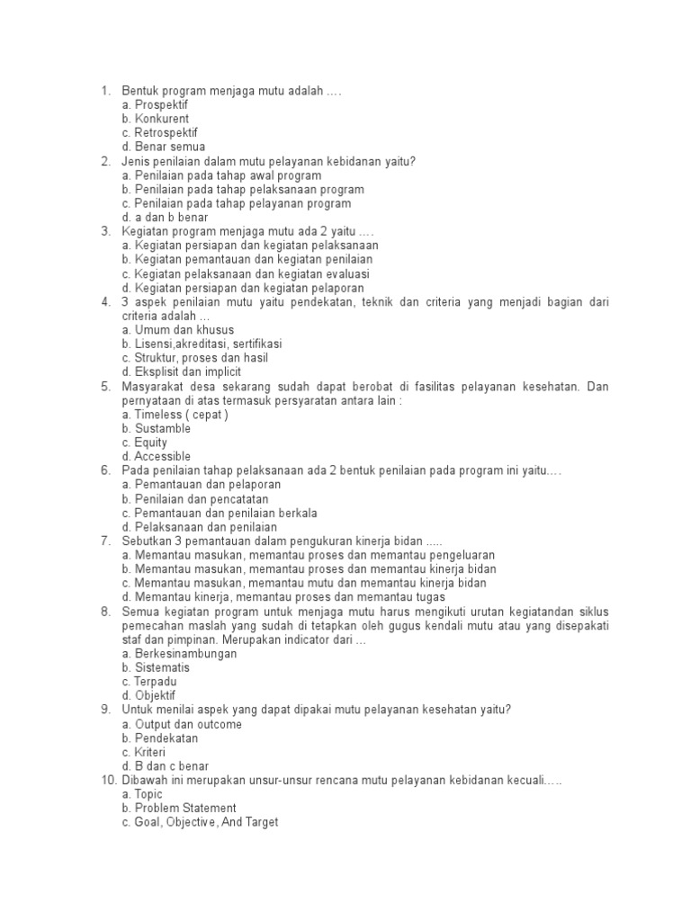 Bentuk Program Menjaga Mutu Adalah | PDF