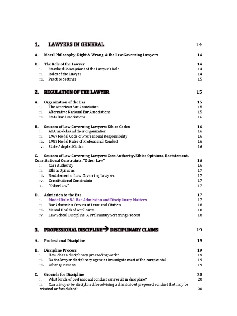 Professional Responsibility Outline (Georgetown Law - Professor Schrag ...